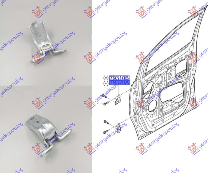 SARKA PREDNJIH VRATA GORNJA Desna str. HYUNDAI H1 STAREX (2007-2018) (OEM: 79320-4H000, 793204H000)