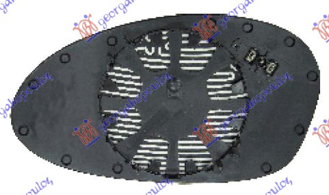 STAKLO RETROVIZORA SA GREJACEM (ASFERICN Desna str. BMW SERIES 1 (E81/87) 3/5D (2004-2011) (OEM: 51167157246, 51167158320, 51167252894)