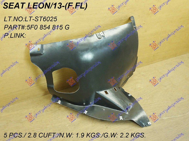 POTKRILO PREDNJI DEO Leva str. SEAT LEON (2013-2017) (OEM: 5F0854815C, 5F0854815G, 5F0854815L)