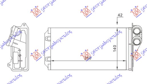 GREJAC KABINE (M) (250x140x42) CITROEN C2 (2003-2008) (OEM: 6448.K9, 6448K9)