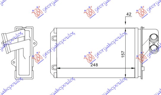 GREJAC KABINE (M) +/ – AC (248×157) – 99 T. B PEUGEOT 406 SDN (1996-2005) (OEM: 644874)