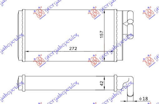 GREJAC KABINE (M)+/ – AC (275×158) AUDI 100 (1982-1990) (OEM: 443819030, 443819031B, 443819031C)