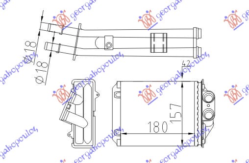 GREJAC KABINE (M) +/ – AC 180×157 FORD KA (2008-2016) (OEM: 1582253, 77362540)