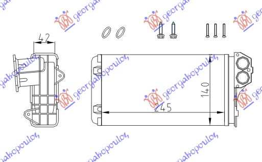 GREJAC KABINE (M) + / -AC (245x 140) PEUGEOT 206+ (PLUS) (2009-2013) (OEM: 6448G3)