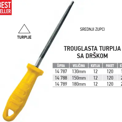 FF Turpija trouglasta sa drškom 6"