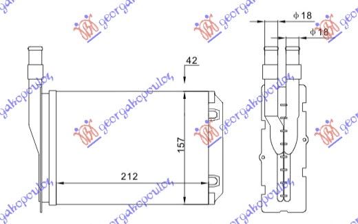 GREJAC KABINE (M) +/ – AC 212×157 RENAULT EXPRESS (1995-1998) (OEM: 7701027078)