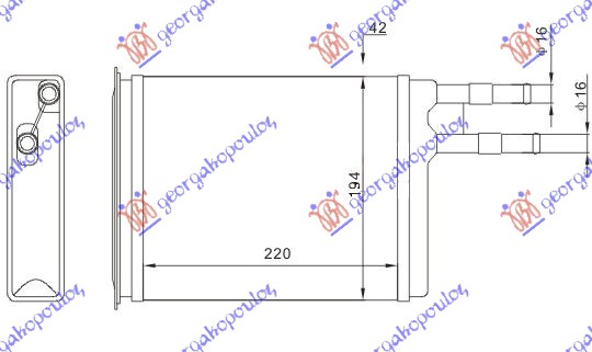 GREJAC KABINE (M) +/ – AC (220×194)DELPHI CITROEN JUMPER (1994-2002) (OEM: 644893)