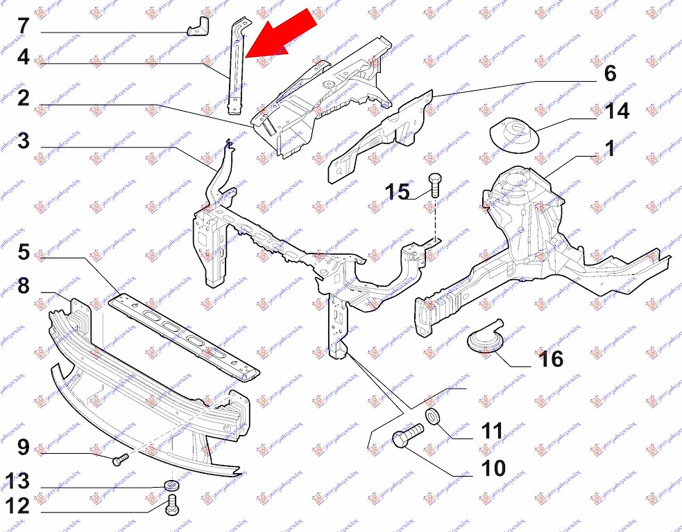 LIMENI OKVIR FARA Desna str. FIAT BRAVO (2007-2014) (OEM: 51792690)