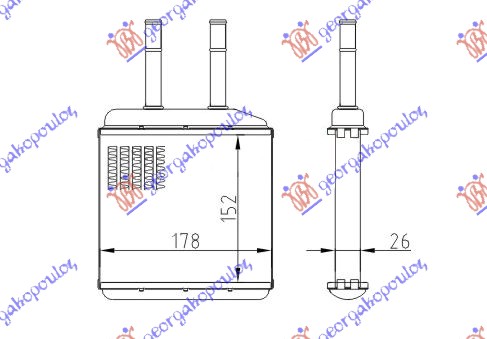 GREJAC KABINE (B) +/ – AC (152×178) DAEWOO MATIZ (1998-2000) (OEM: 96314858)