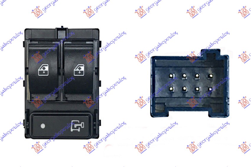 PREKIDAC U PREDNJIM VRATIMA (2) SA ZAKLJUCAVANJEM (8PIN) Leva str. PEUGEOT BOXER (2006-2014) (OEM: 6490.X8, 6490X8, 6490X9)