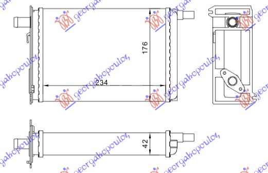 GREJAC KABINE (M)+ / -AC (235x 176) RENAULT TRAFIC (1980-2002) (OEM: 7704000112)