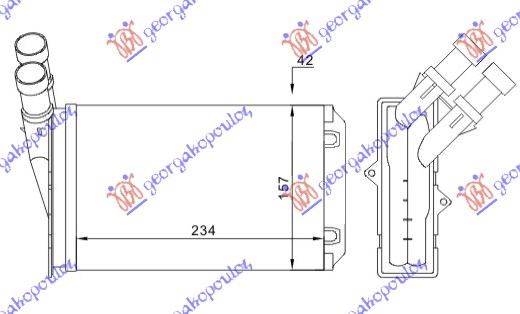 GREJAC KABINE (M) +/ – AC (234×157) VALEO CITROEN BERLINGO (1996-2002) (OEM: 644878)