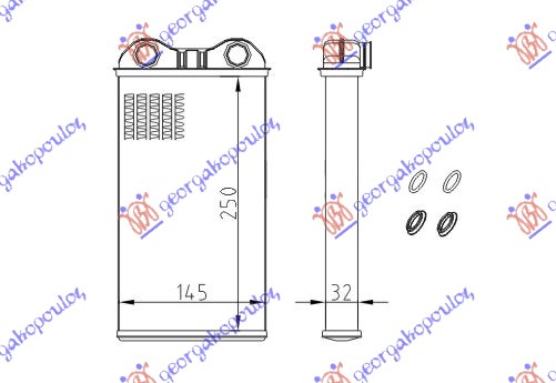 GREJAC KABINE (M) +/ – AC (234×157) VALEO RENAULT TRAFIC (2006-2014) (OEM: 644878, 4409453)