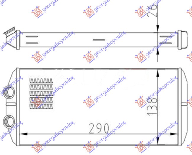 GREJAC KABINE (M) +/ – AC (234×157) VALEO CITROEN BERLINGO (2008-2015) (OEM: 644878, 6448Q6, 6448S6)