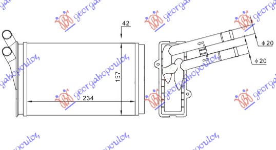 GREJAC KABINE (M)+/-AC(235×155) VW PASSAT (2000-2005) (OEM: 8D1819030A, 8D1819030B)