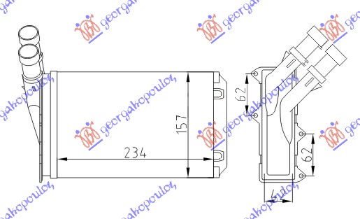 GREJAC KABINE (M) +/ – AC (234×157) BEH.TIP CITROEN BERLINGO (1996-2002) (OEM: 6448C8)