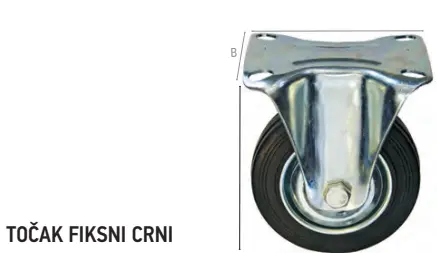 FF tocak fiksni 125mm crni