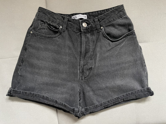 High-waist trf denim shorts-ZARA