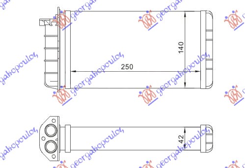 GREJAC KABINE (M) +/ – AC (250 x140) ALFA ROMEO 145 (1994-1999) (OEM: 46722359, 46722546)