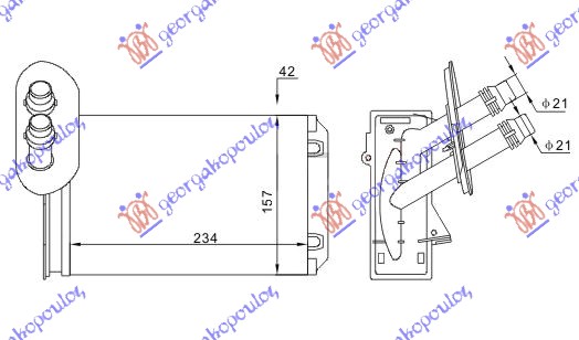 GREJAC KABINE (M) +/ – AC (234×157) VW GOLF IV (1998-2004) (OEM: 1J1819031A)