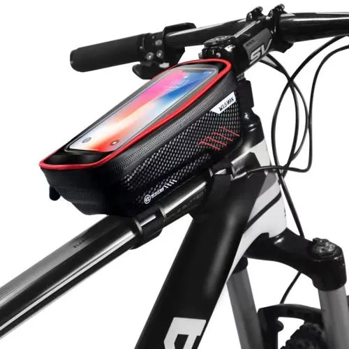 Torba/drzac za mobilni telefon za bicikl Wild man crno crvena