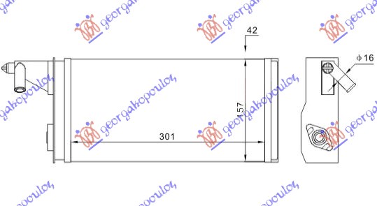 GREJAC KABINE (M) +/-AC (301×157)89- T.M IVECO DAILY (1990-2000) (OEM: 93930678)