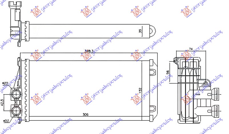 GREJAC KABINE(M) (305x150x35) DS DS5 (2015-) (OEM: 6448T9)