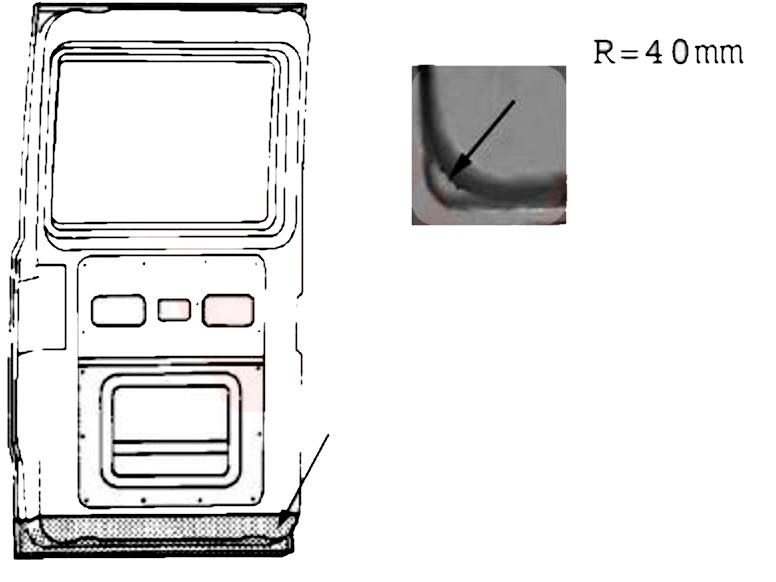 DONJI DEO ZADNJIH VRATA Leva str. MERCEDES 207/307 (1977-1995)