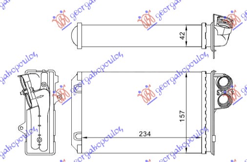 GREJAC KABINE 234x157x42 CITROEN C5 (2001-2004) (OEM: 6448.J8, 6448J8)