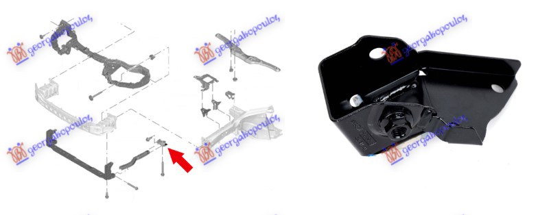 NOSAC HLADNJAKA METALNI (ZADNJI DEO) Leva str. FORD FOCUS (2014-2018) (OEM: 1780106, AV61-101E45-AB, AV61101E45AB)