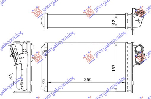 GREJAC KABINE (M) +/ – AC (250×157)99 – VAL PEUGEOT 406 SDN (1996-2005) (OEM: 6448G9)