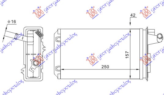 GREJAC KABINE (M) +/ – AC (246×157) ALFA ROMEO 155 (1992-1997) (OEM: 7754068)