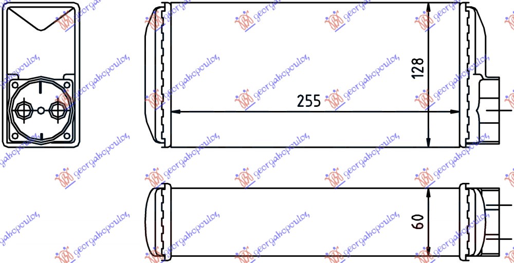 GREJAC (M) (255x128x60) VW CADDY PICK-UP (1996-2004) (OEM: 097916027H, 115972071, 6U0819030A)