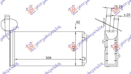 GREJAC KABINE (M) – AC (306×157) VW TRANSPORTER (T4) (1991-1996) (OEM: 701819031, 701819031?)