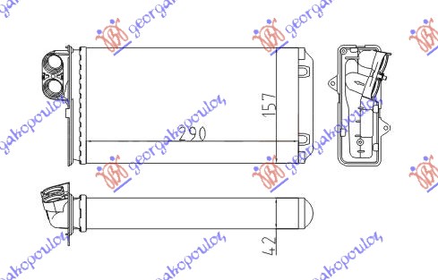 GREJAC KABINE (M)+ / -AC (290 x 157)VALEO TIP PEUGEOT 607 (2000-2007) (OEM: 6448J6)