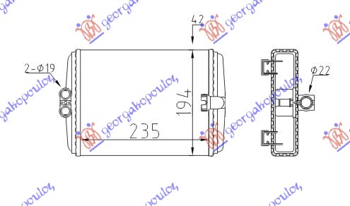 GREJAC KABINE (M) +/ – AC (233×193) MERCEDES S CLASS (W220) (1998-2005) (OEM: 2208300261)