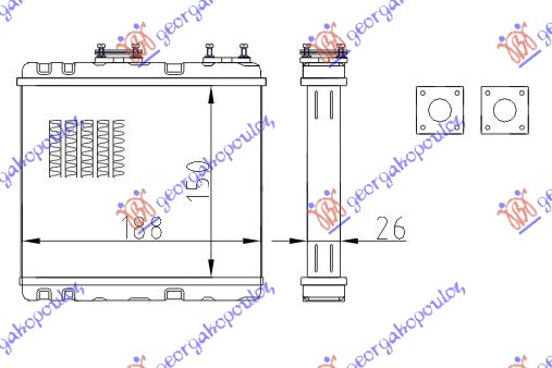 GREJAC KABINE (B) +/ – AC (150×188) NISSAN ALMERA (N15) H/B (1996-1998) (OEM: 27140-1N710, 271401N710, 5658030101)