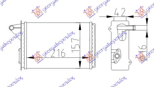 GREJAC KABINE (M) +/-AC 216×157 FIAT FIORINO (1997-1999) (OEM: 7754055)