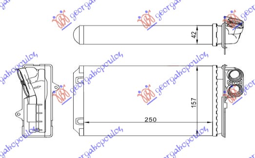 GREJAC KABINE (M) +/ – AC (250×157) – 99VALE PEUGEOT 406 SDN (1996-2005) (OEM: 644877)