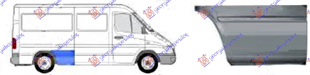 KRAJ ZADNJEG BLATOBRANA PREDNJI DEO (MR 1.9m) Desna str. MERCEDES SPRINTER 208-416 (W901-905) (1995-2006)