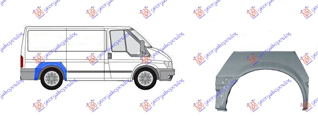 RUB KRACI Desna str. FORD TRANSIT (2006-2013)