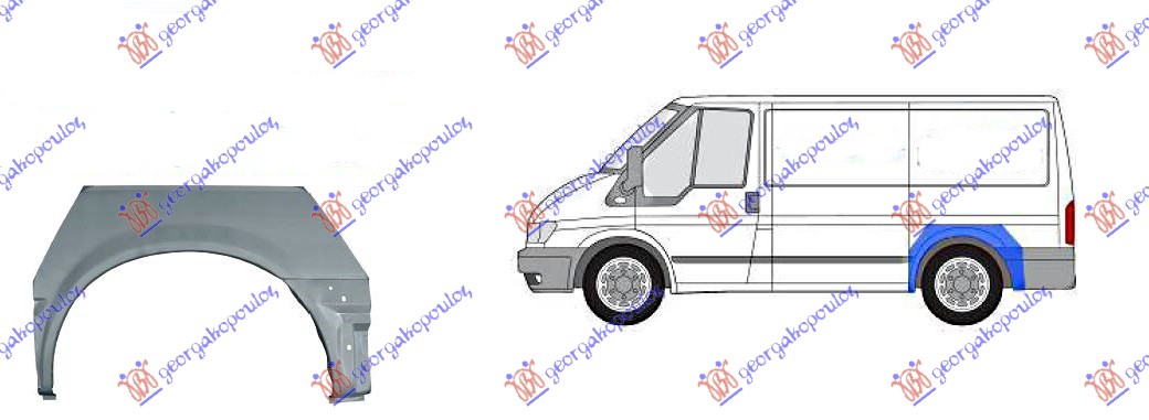 RUB KRACI Leva str. FORD TRANSIT (2000-2006)