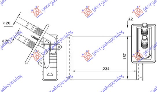 GREJAC KABINE (M) +/ – AC (234×157) RENAULT KANGOO (1998-2003) (OEM: 7701205538)