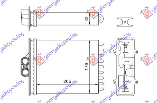 GREJAC KABINE (M) +AC (205×176) OPEL VECTRA B (1999-2002) (OEM: 1618049, 5045836)