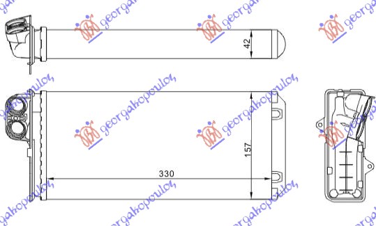 GREJAC KABINE (M) +/ – AC (330×157) – 03 NISSAN INTERSTAR (2002-2009) (OEM: 7701205584)