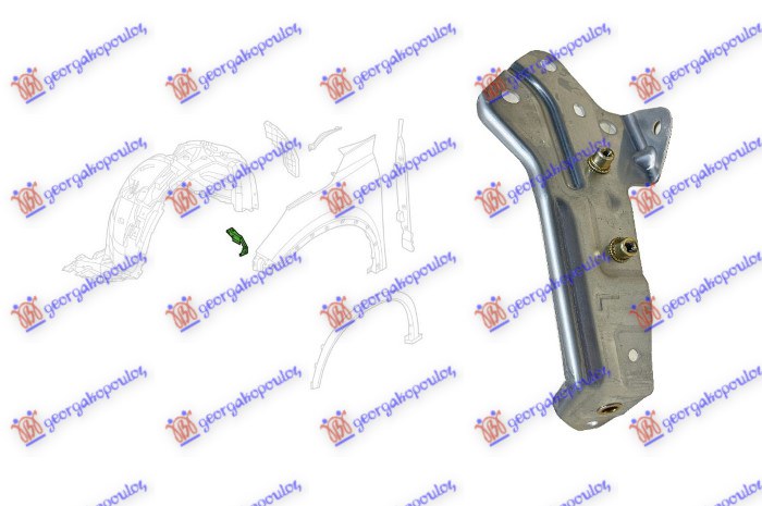 NOSAC BLATOBRANA ALUMINIJUM Desna str. NISSAN X-TRAIL (2021-) (OEM: 641C0-6RA0A, 641C06RA0A, F41C0-6RRMA)