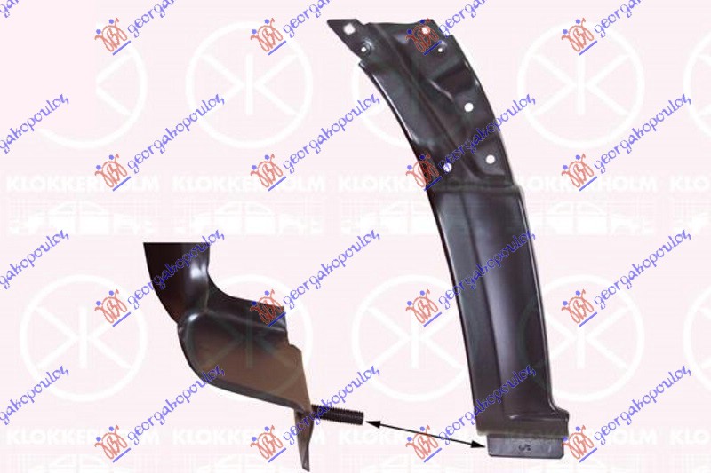 RUB PREDNJEG BLATOBRANA ZADNJI DEO Leva str. MERCEDES SPRINTER 209-524 (W906) (2006-2013) (OEM: 9066302007, 2E0821101)