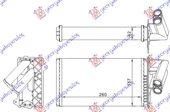 GREJAC KABINE (M) +/ – AC (262×157) RENAULT LAGUNA (1994-1998) (OEM: 7701038542)