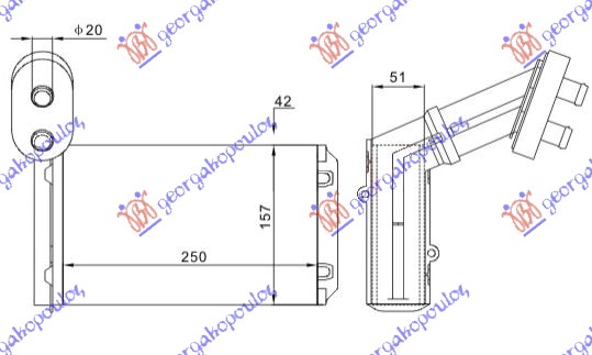 GREJAC KABINE (M) -AC 245×156 SEAT ALHABRA (1995-2010) (OEM: 7M1819030B)