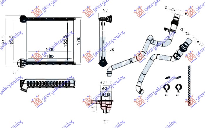 GREJAC KABINE (B) + / -AC (185x 176) VALEO VW JETTA (2014-) (OEM: 1K0819031A, 1K0819031B, 5C0819031)